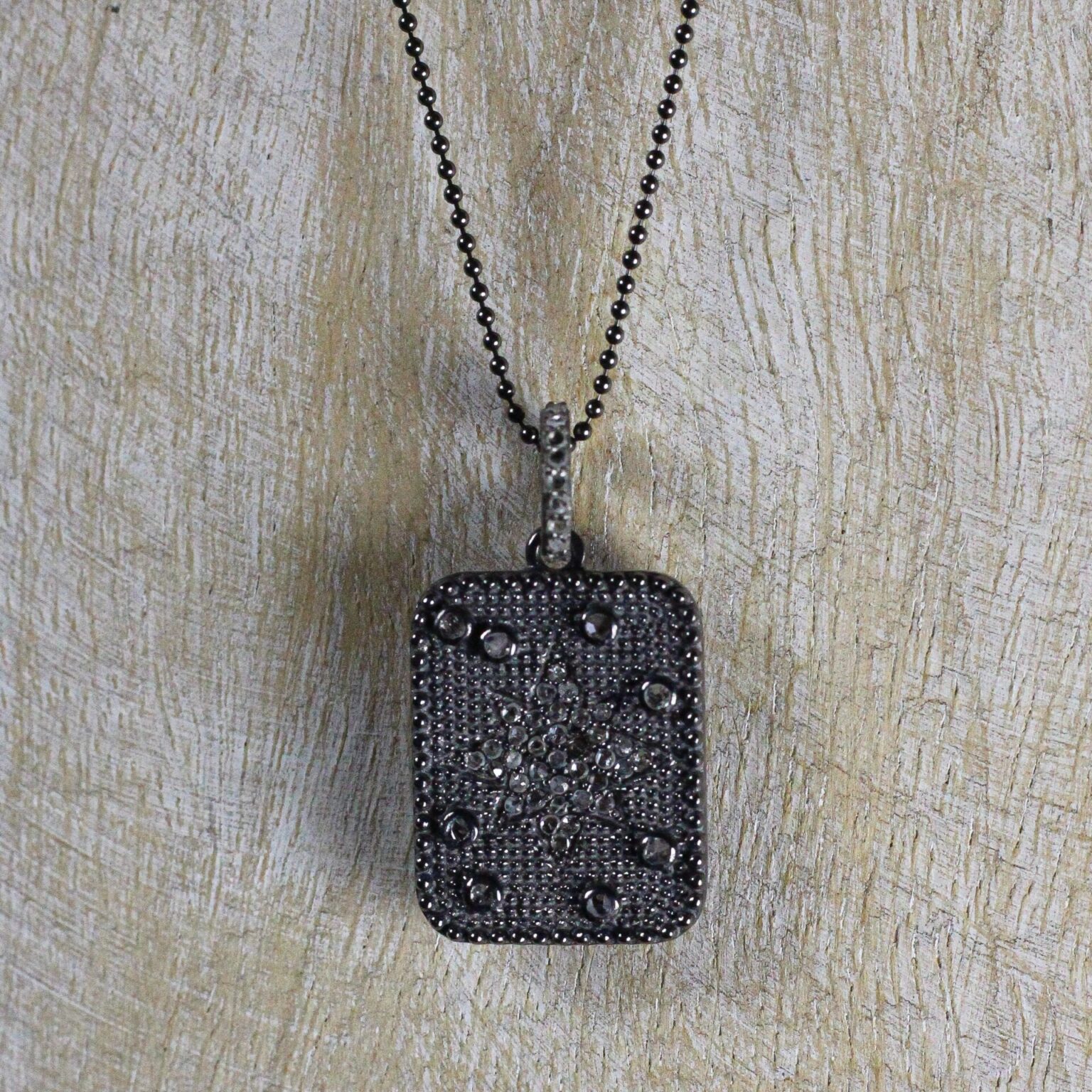 Diamond Dog Tag Necklace | Jill Duzan Jewelry