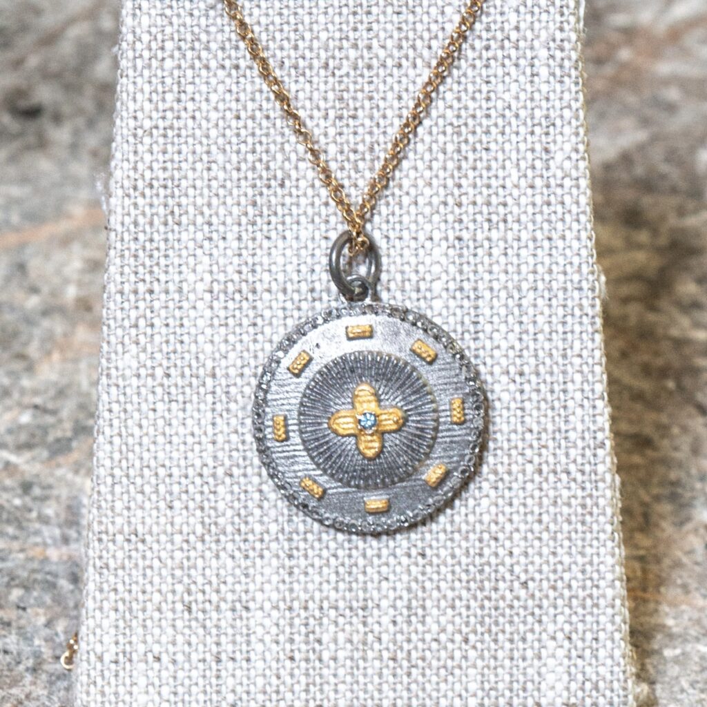 Couture Pendant Necklace - Silver & Gold Design | JD Jewelry